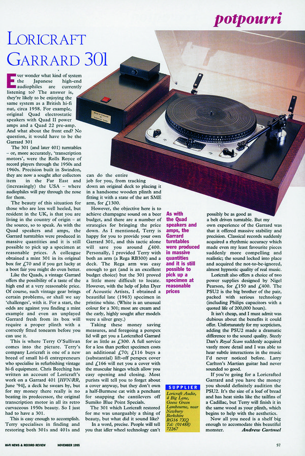 Garrard 301 Advanced 301 In Review | Hi-Fi News